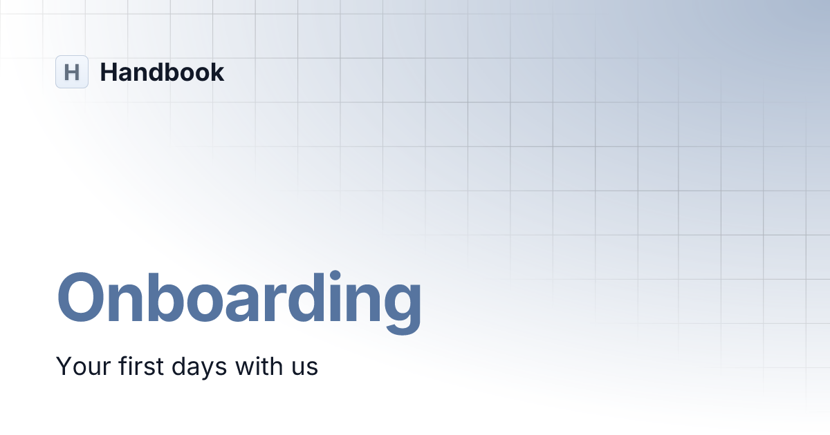 Onboarding | Handbook