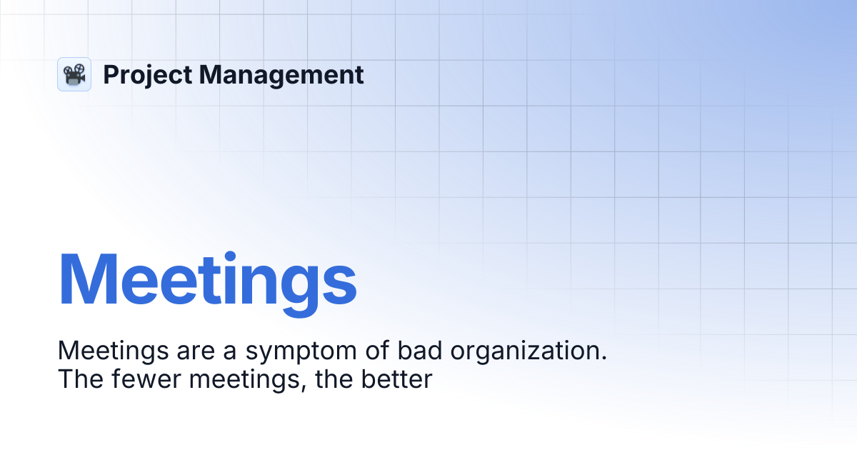 Meetings | Project Management